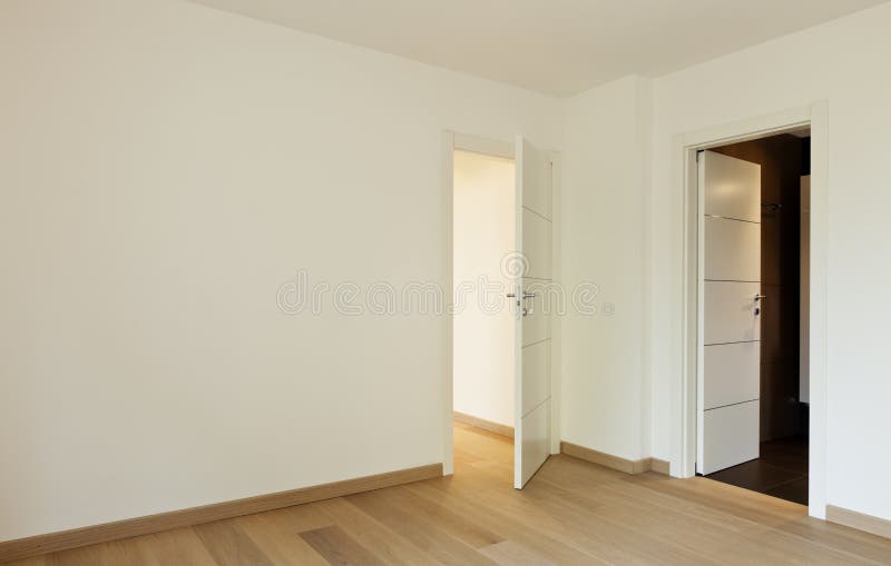 Empty room with two doors stock photo. Image of indoor - 22073556