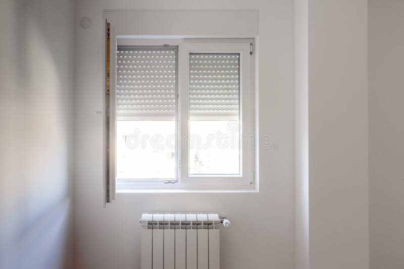 Empty Room with Two Windows Stock Photo - Image of living, modern ...