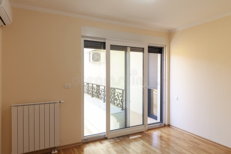 Empty Room with Two Windows Stock Photo - Image of sunlight, clean ...