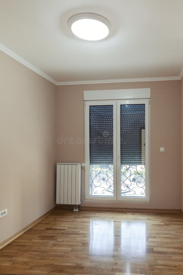 Empty Room with Two Windows Stock Photo - Image of space, residential ...