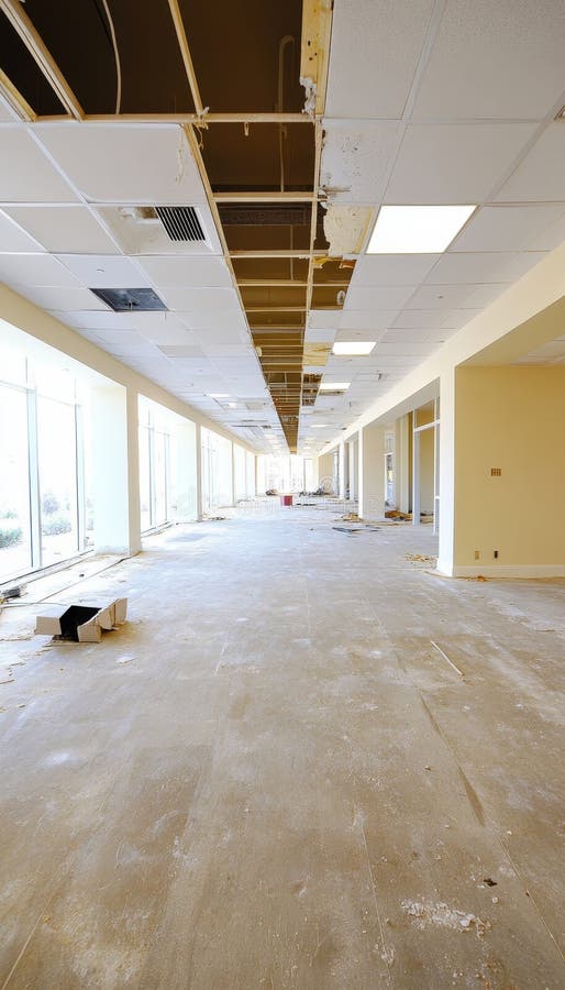 Empty Room Under Renovation with Construction Debris and Exposed ...