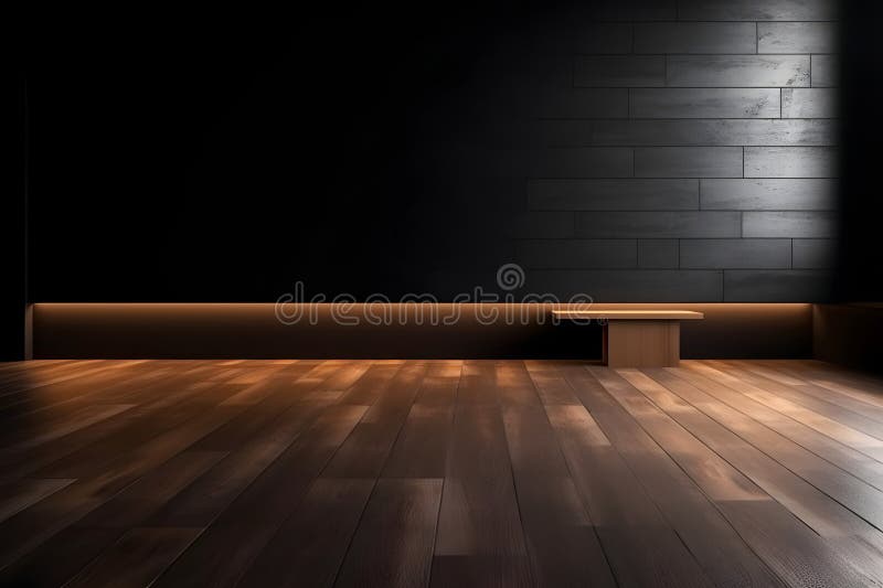 Empty Room with a Wall. Generative AI. Stock Illustration ...