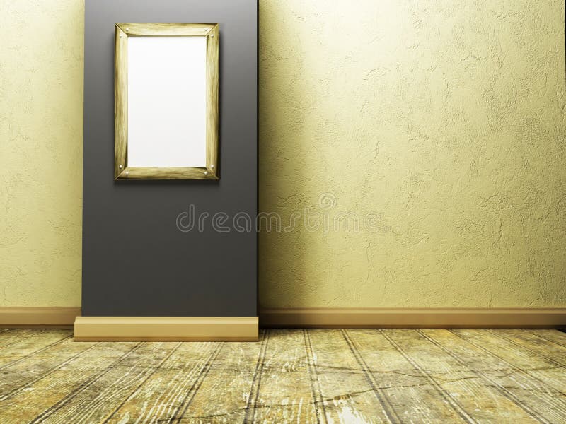 Empty Room in the Warm Colors with the Picture Stock Illustration ...