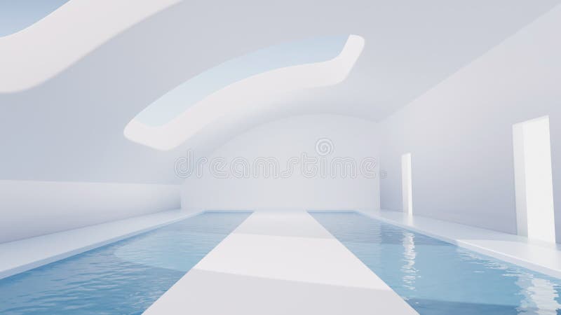 Empty Room with Water Inside, 3d Rendering Stock Footage - Video of ...