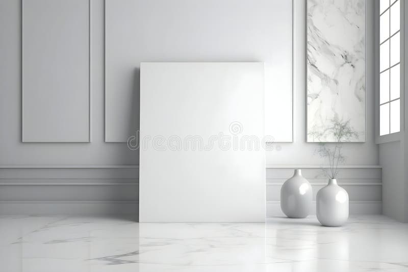 Empty Room White Background with Shadow for Product. Generative Ai ...