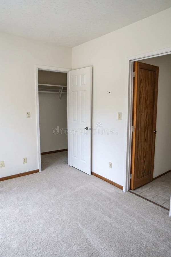 Empty Room with Open Closet Door Stock Illustration - Illustration of ...
