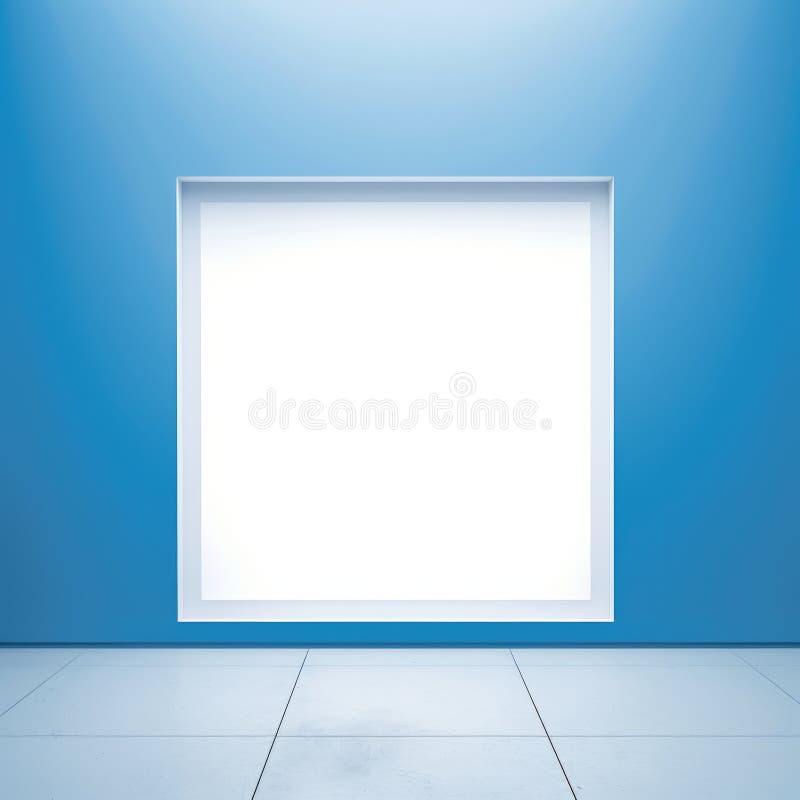 An Empty Room with a White Square on the Wall Stock Illustration ...