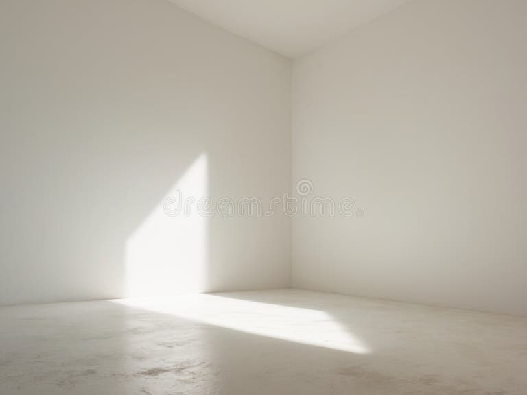 Empty Room White Wall Floor Appears To Be Corner Stock Photo - Image of ...