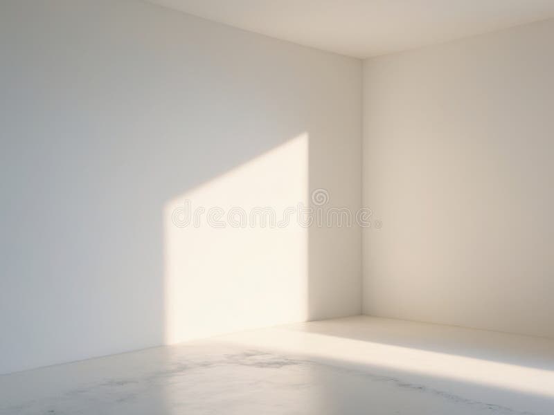Empty Room White Wall Floor Appears To Be Corner. Stock Photo - Image ...