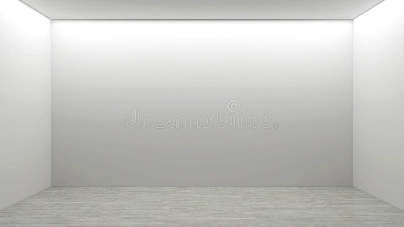 Empty Room with White Wall and Marble Floor Stock Illustration ...