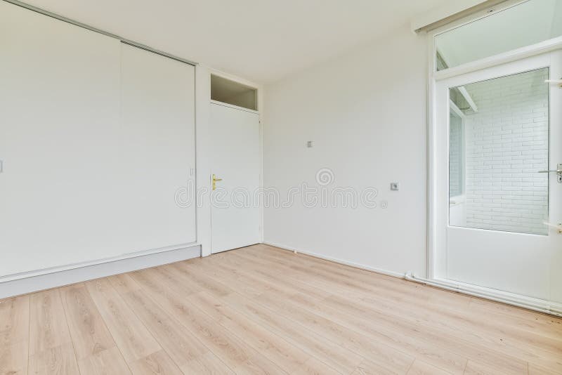 Interior of a Simple Empty Room Stock Image - Image of white, indoors ...