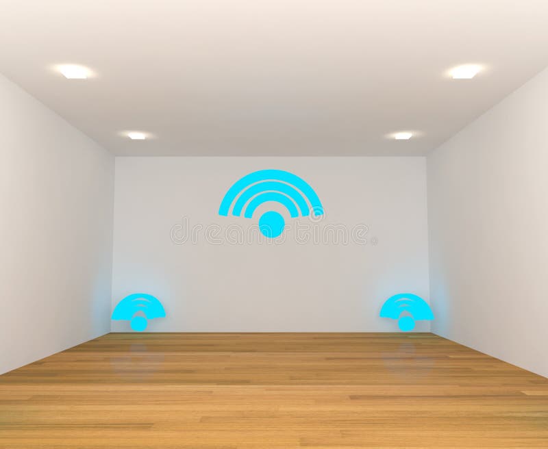 Empty room with Wifi stock illustration. Illustration of white - 25958229