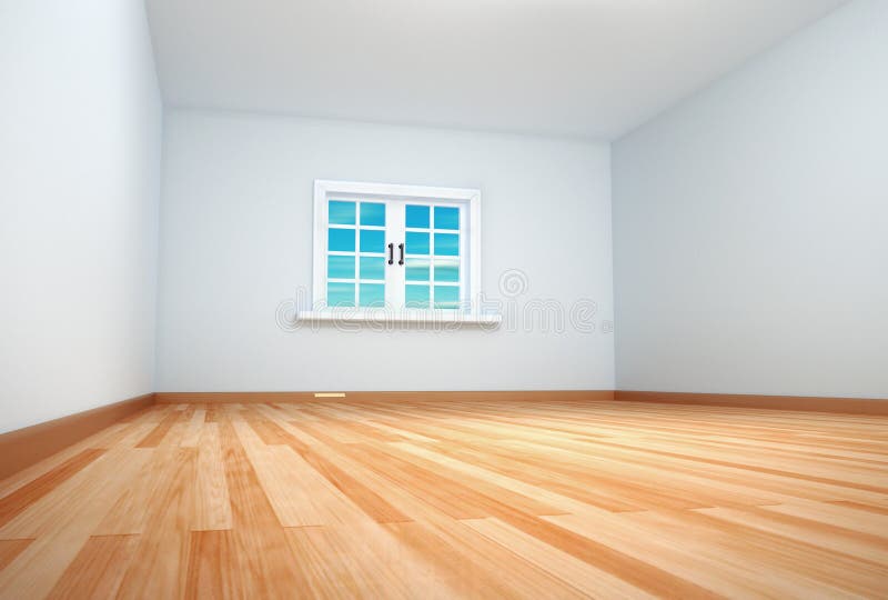 Empty Room with the Window Closed Stock Illustration - Illustration of ...