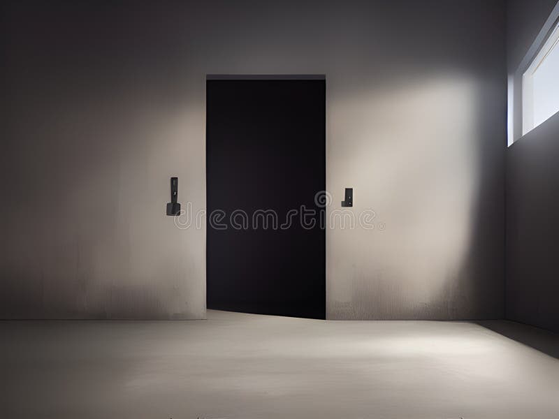 Dark Empty Room with Concrete Wall and Walls, Abstract Background, 3d ...