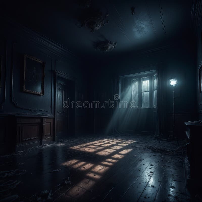 Empty Room with Window. Horror and Horror Concept. Halloween Concept ...