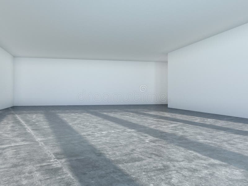 Empty Room with Window Shadow, 3D Stock Illustration - Illustration of ...