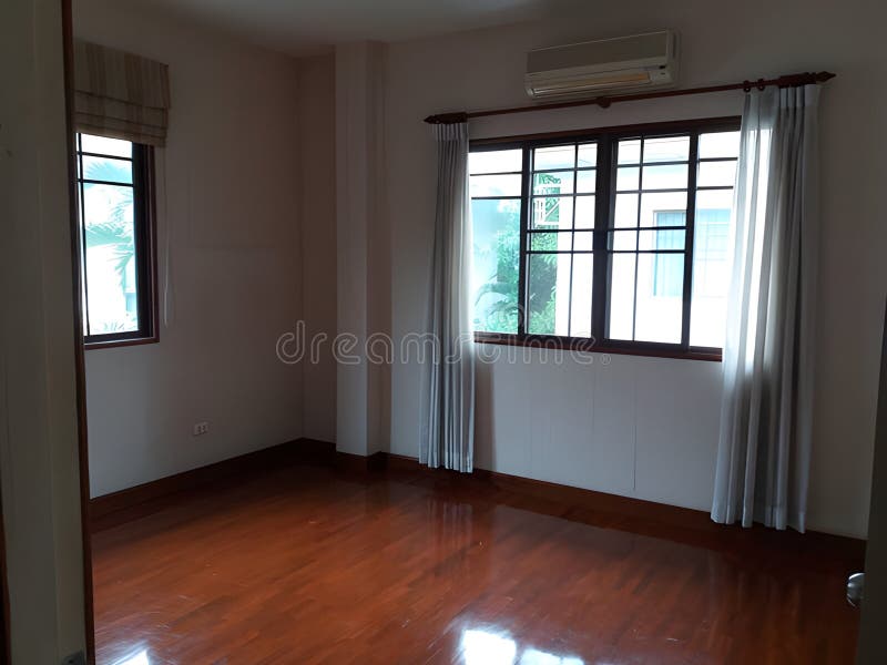 Close Up Empty Room with Window and Wooden Floor Stock Image - Image of ...