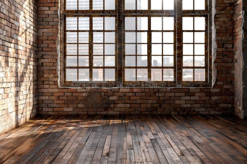 An Empty Room with a Window and Wooden Floor. Ideal for Interior Design ...