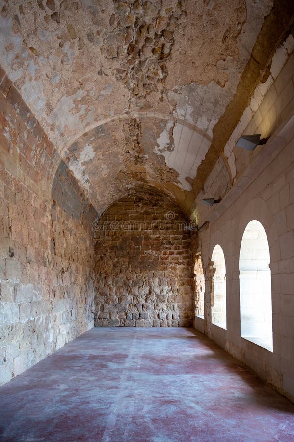Empty Room with Windows of the Miravet Castle Stock Image - Image of ...