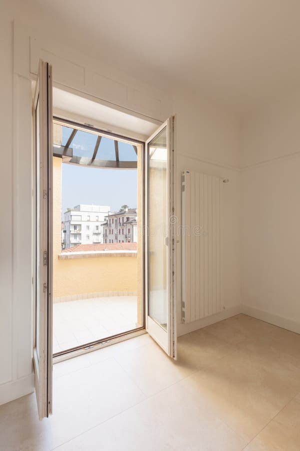 Empty Room, Windows are Open Stock Image - Image of interiors, detail ...