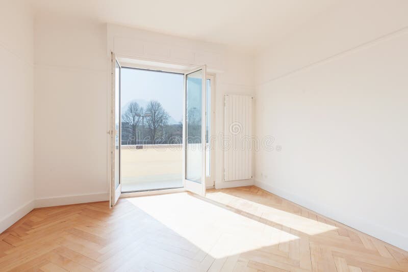Empty Room, Windows are Open Stock Photo - Image of detail, interiors ...