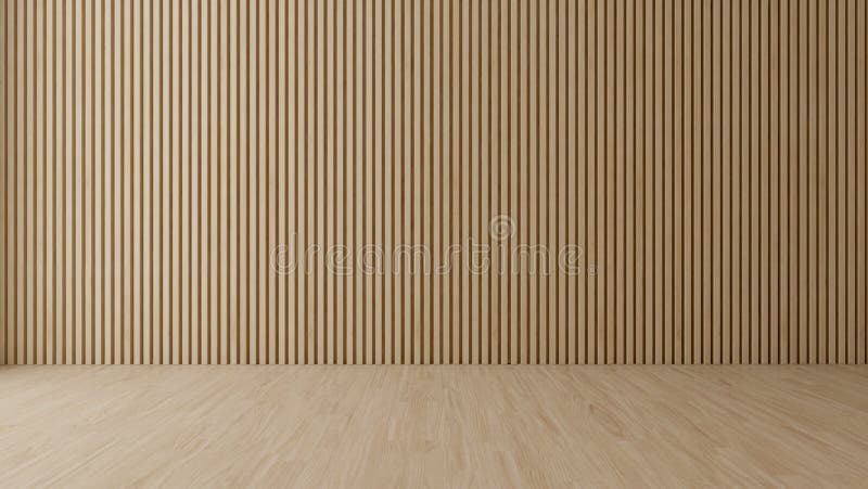 Empty room with wood wall stock image. Image of floor - 145692205