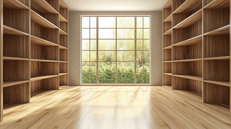 Empty Classroom Bookshelf