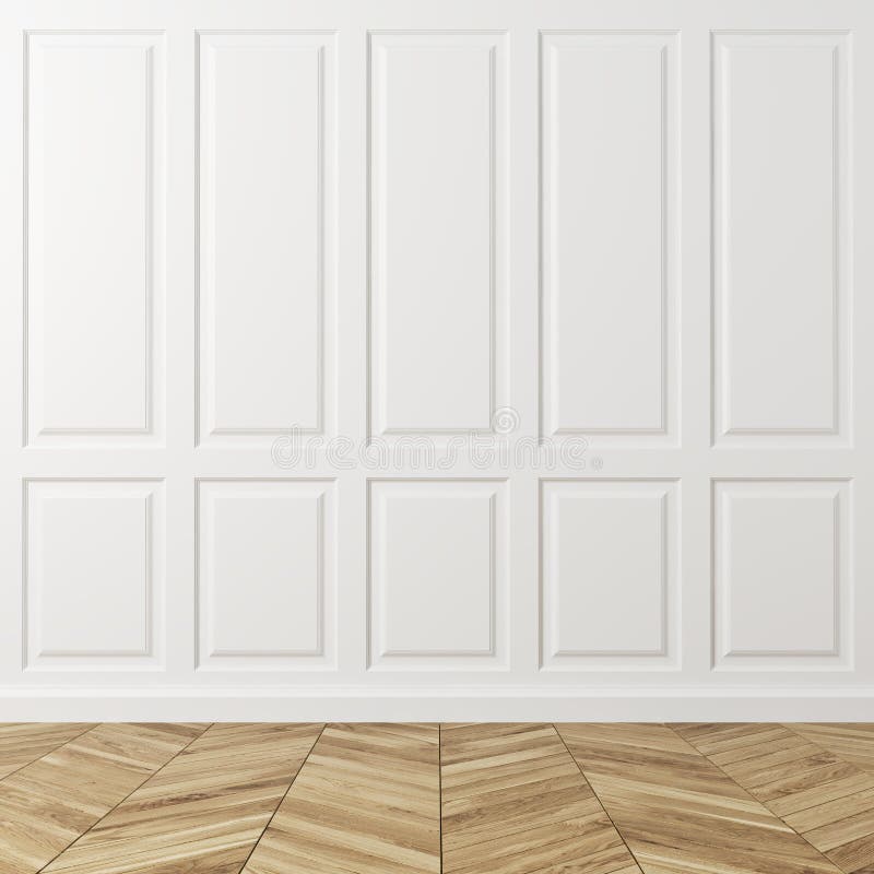 Empty Room, Wooden Floor, Rectangular Pattern Wall Stock Illustration ...