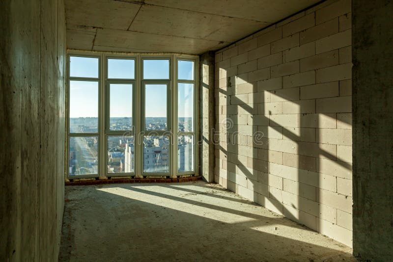 Empty Rooms in a House Under Construction Stock Photo - Image of ...