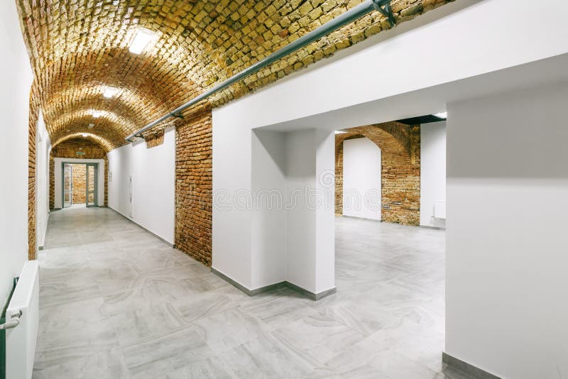 Empty Rooms in Modern and Old Style with a Vaulted Ceiling Made of Clay ...