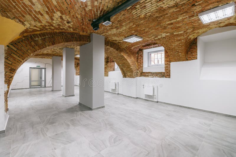 Empty Rooms in Modern and Old Style with a Vaulted Ceiling Made of Clay ...