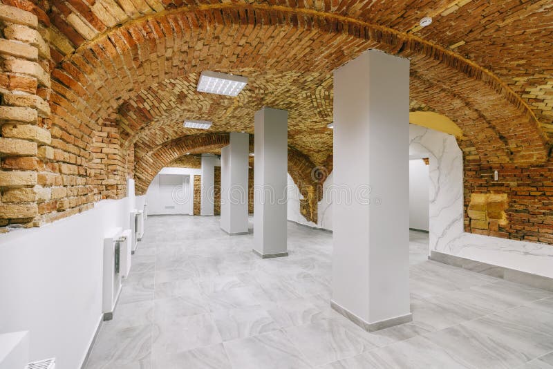 Empty Rooms in Modern and Old Style with a Vaulted Ceiling Made of Clay ...