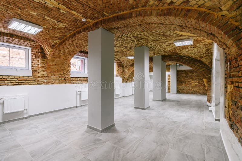 Empty Rooms in Modern and Old Style with a Vaulted Ceiling Made of Clay ...