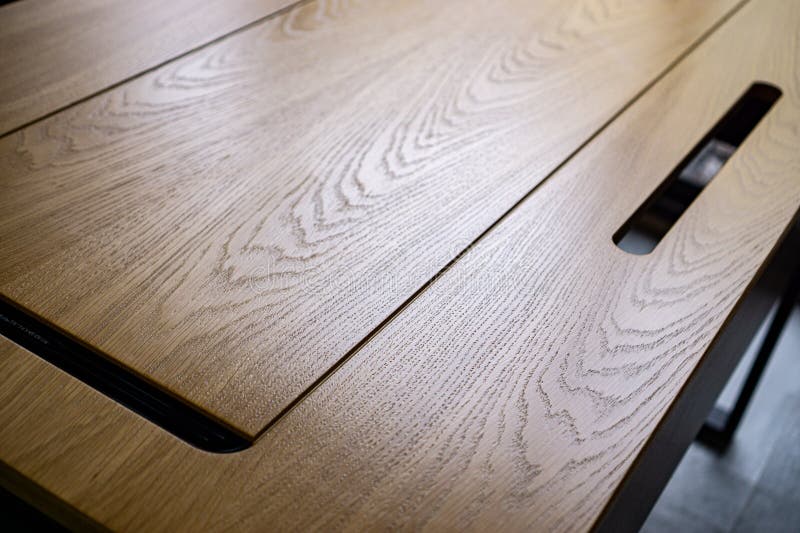 Empty Rough Wooden Table Top in the Dark Room Stock Photo - Image of ...