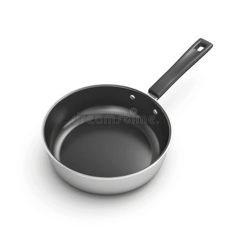 Empty Modern Frying Pan with Black Handle, Ready for Cooking Stock ...
