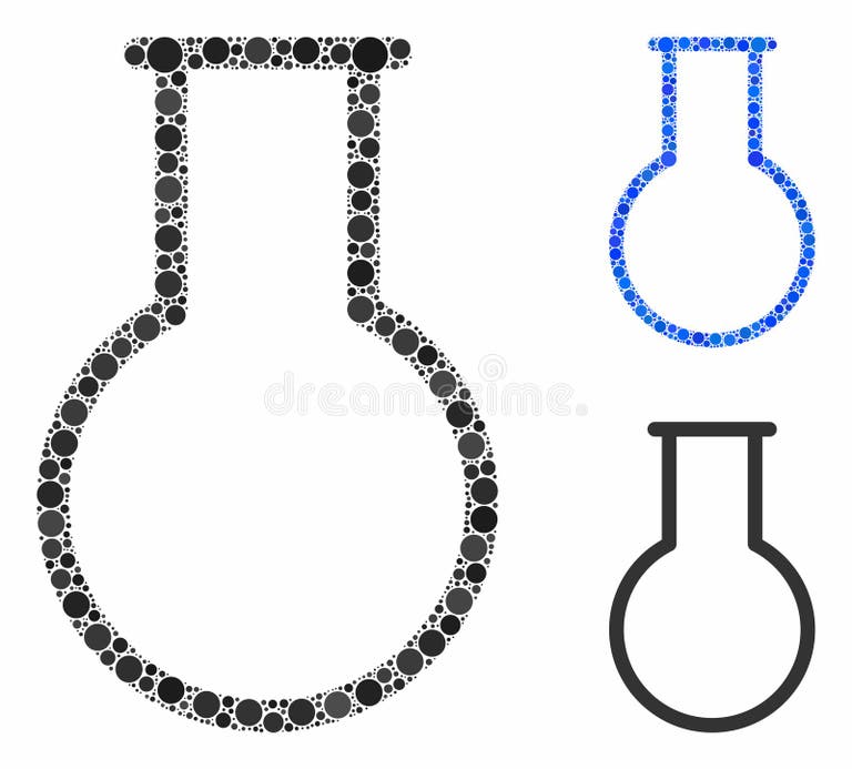 Empty Round Flask Composition Icon of Circle Dots Stock Illustration ...