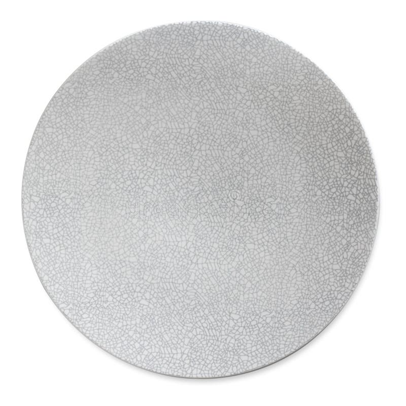 Empty Round Gray Rustic Plate Isolated Top View Stock Illustration ...