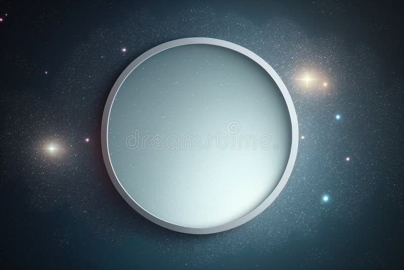 Empty Round Mockup on Starry Sky Background. Space Concept. AI ...