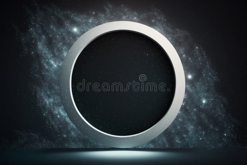 Empty Round Mockup on Starry Sky Background. Space Concept. AI ...