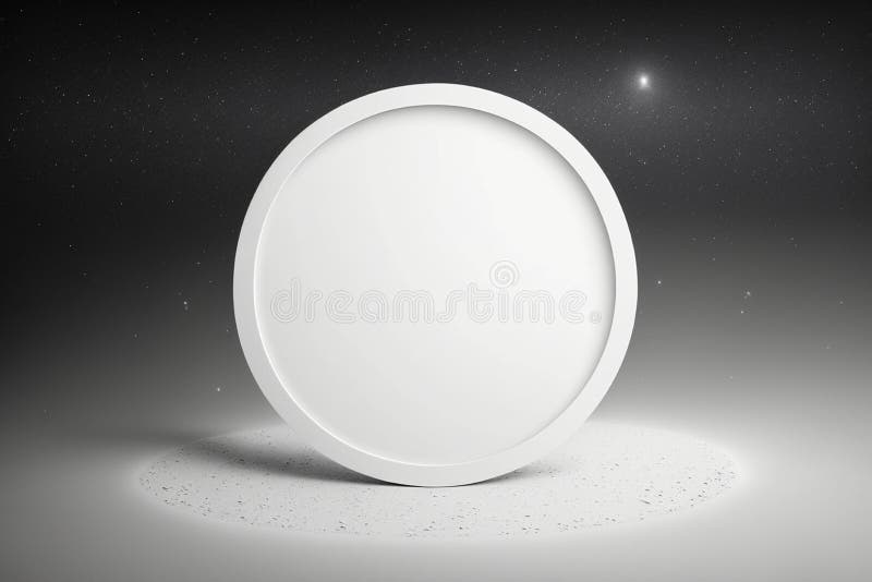 Empty Round Mockup on Starry Sky Background. Space Concept. AI ...