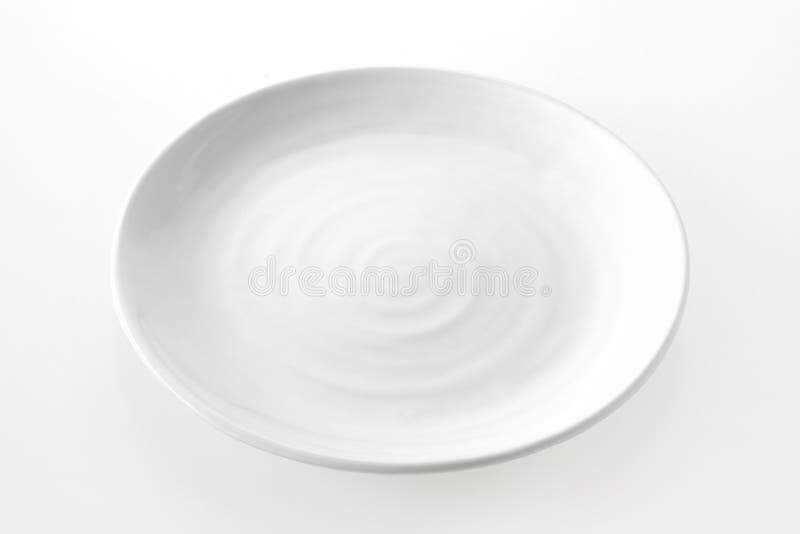 Empty Round Plate Isolated on White Background Stock Photo - Image of ...