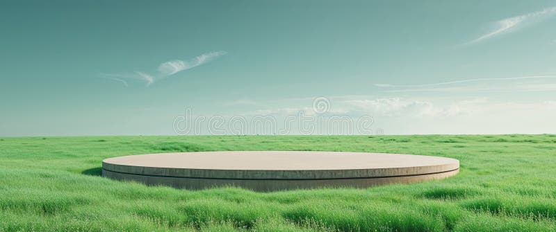 Empty Round Platform Green Meadow Landscape Stock Photos - Free ...