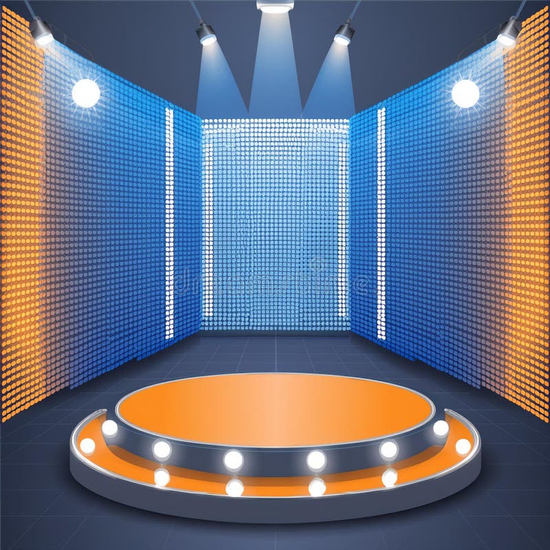 An Empty Round Stage 3d Design Stock Illustration - Illustration of ...