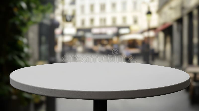 Empty Round Table in a Cafe Perfect Product Mockup Background Stock ...