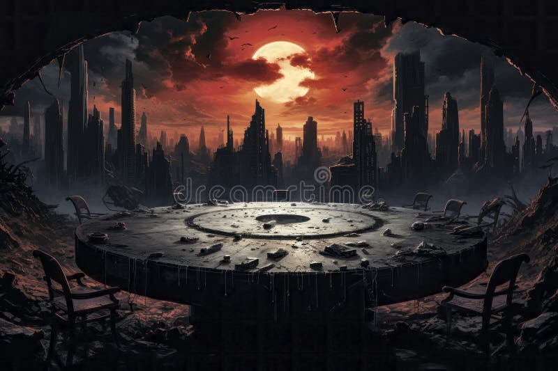 Empty Round Table: Symbol of Apocalypse and Destruction of World S ...