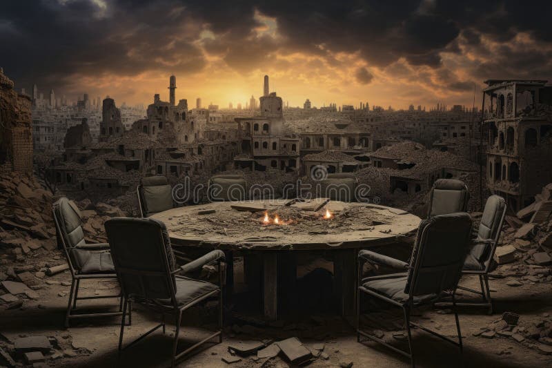 Empty Round Table: Symbol of Apocalypse and Destruction of World S ...