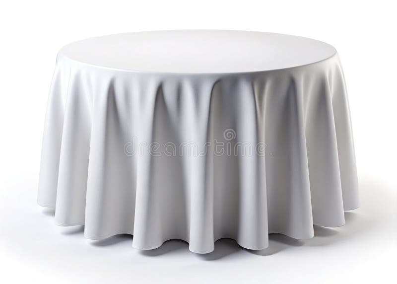 Empty Round Table with White Cloth a Professional Versatile Mockup for ...
