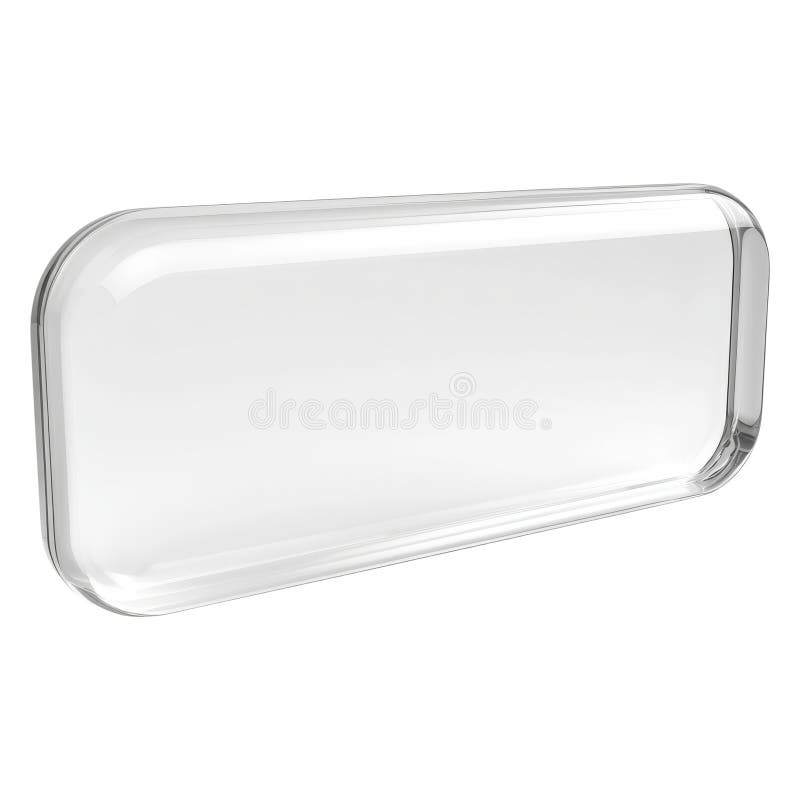 Empty Rounded Glass Button Showing Copy Space for Text or Message on ...