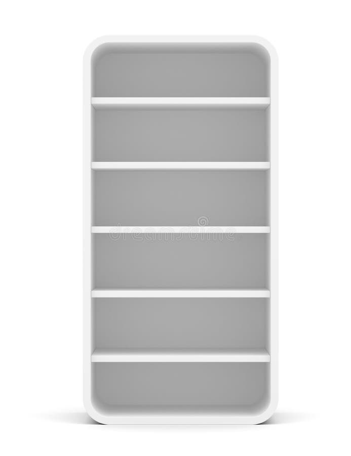 Empty Rounded Retail Shelves. Front View Stock Illustration ...