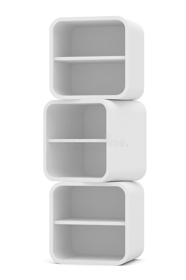 Empty Rounded Retail Shelves. Front View Stock Illustration ...